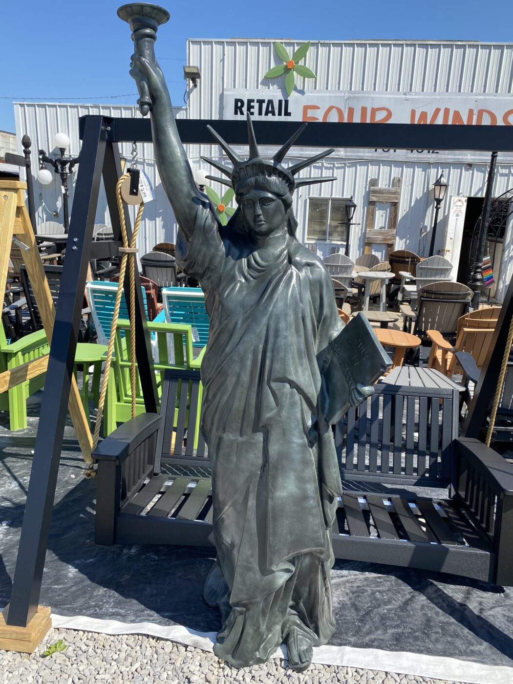 Cast Aluminum Statue of Liberty - Four Winds Store